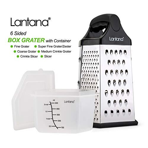 Lantana Cheese Grater with Container â Hand held Grater/Slicer/Zester ...