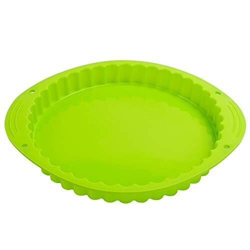 webake Pie Dish Silicone Quiche Tin 9.5 Inch 24 CM Round Fluted Quiche ...