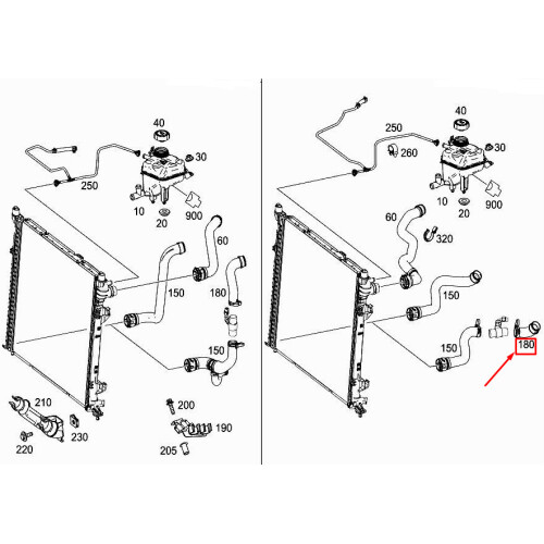MERCEDES-BENZ GLE W166 Engine Coolant Hose A1665010182 NEW GENUINE on OnBuy