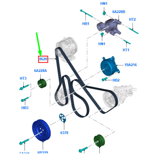 FORD RANGER T6 MK3 Drive V-Belt 1720654 AB39-6C301-DA NEW GENUINE on OnBuy