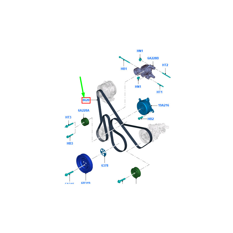 FORD RANGER T6 MK3 Drive V-Belt 1720654 AB39-6C301-DA NEW GENUINE on OnBuy