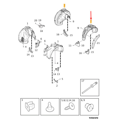 VOLVO XC60 MK2 Rear Right Wheel Arch Liner 31425474 NEW GENUINE on OnBuy