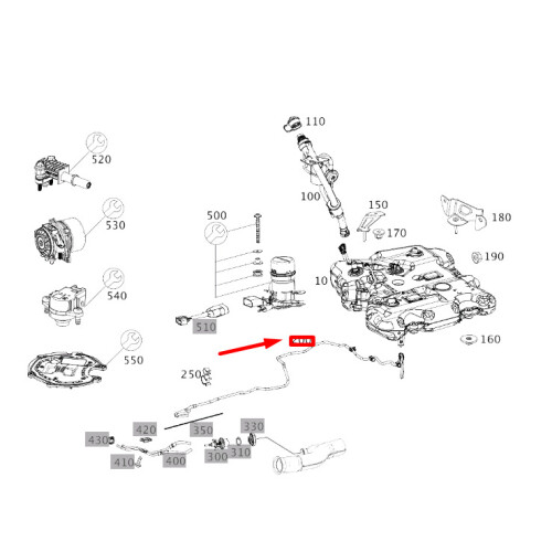 MERCEDES-BENZ S W222 Adblue Tank Additive Line A2224708001 NEW GENUINE ...
