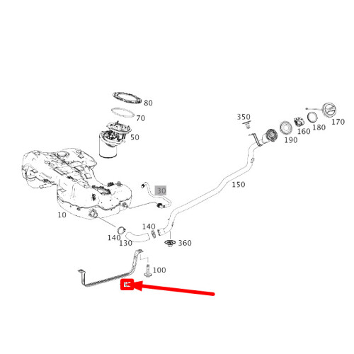 MERCEDES-BENZ CLA C117 Fuel Tank Right Tensioning Strap A2464700440 NEW ...