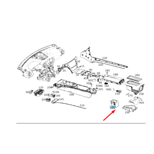 MERCEDES-BENZ SL R231 Rear Center Console Cup Holder A2318100113 NEW ...