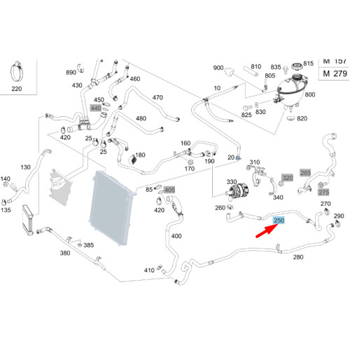 MERCEDES-BENZ G W463 AMG Engine Coolant Hose A4635018484 NEW GENUINE on ...