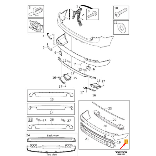 VOLVO XC90 MK2 Rear Bumper Cover Spoiler 39837543 NEW GENUINE on OnBuy