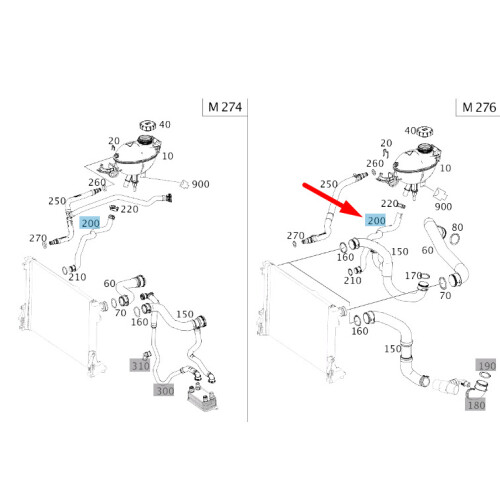 MERCEDES-BENZ CLS C218 AMG Radiator Coolant Hose Lower A2185012282 NEW ...