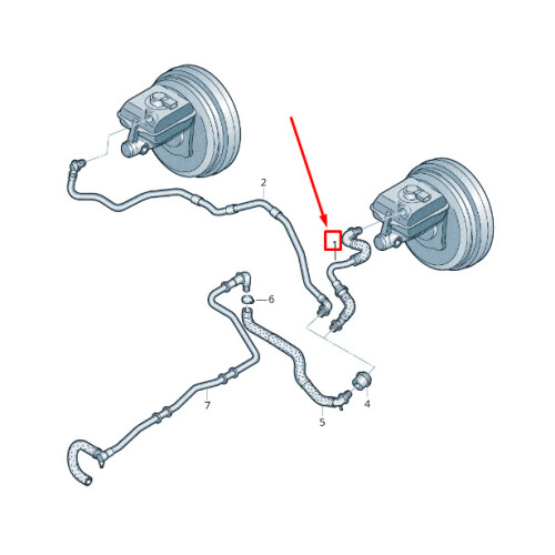 AUDI A8 4H Vacuum Pipe With Non-Return Valve LHD 4H1611931C NEW GENUINE ...