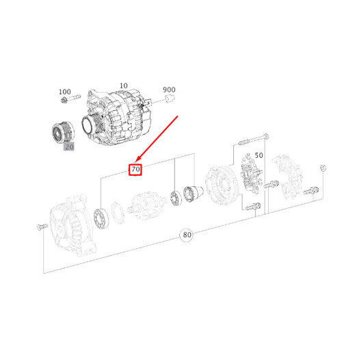 MERCEDES-BENZ CLA C117 Alternator Ball Bearing Parts Kit A0009807915 ...