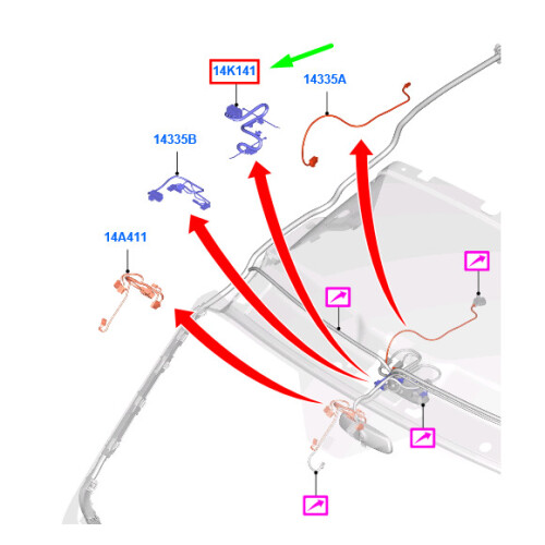 FORD TRANSIT MK4 Roof Wiring Loom With Tachograph 1849610 NEW GENUINE ...