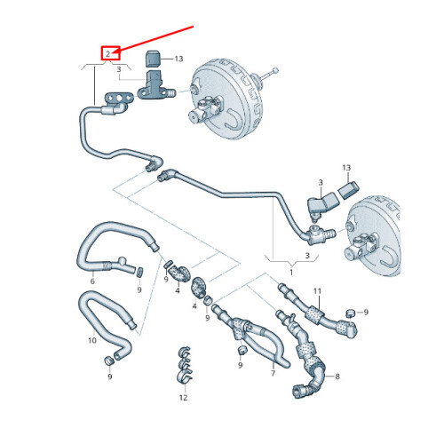 AUDI A4 Allroad B8 Vacuum Pipe With Non-Return Valve RHD 8K2611931N NEW ...