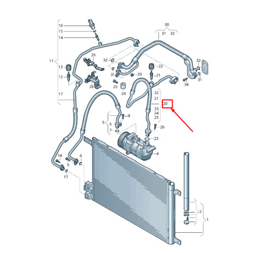 Vw Tiguan Ad A/C Refrigerant Line 5Qf816743N New Genuine on OnBuy