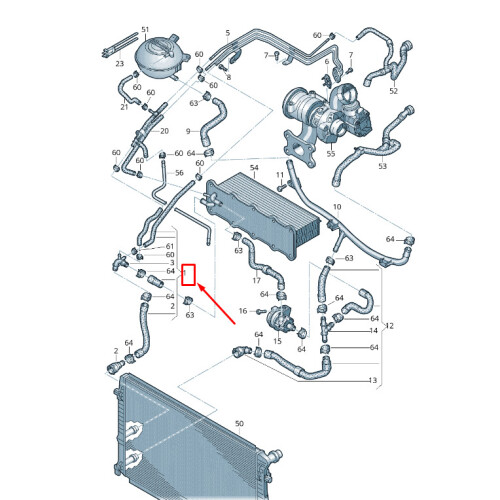 VW GOLF VII 5G MK7 Engine Coolant Hose 5Q0122101AS NEW GENUINE on OnBuy