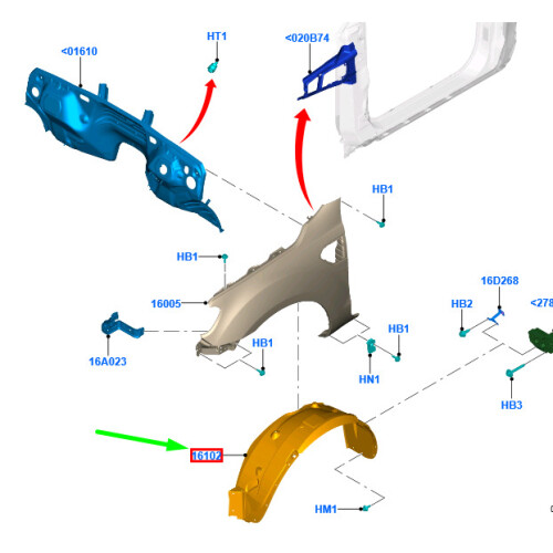 FORD RANGER T6 MK3 Front Left Inner Wheel Arch Splash Guard 1937427 NEW ...