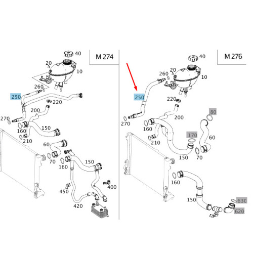 MERCEDES-BENZ C W204 Expansion Tank Bleed Line A2045012925 NEW GENUINE ...