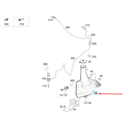 MB SPRINTER W907 Windshield Washer System Tank A9108690200 NEW GENUINE ...