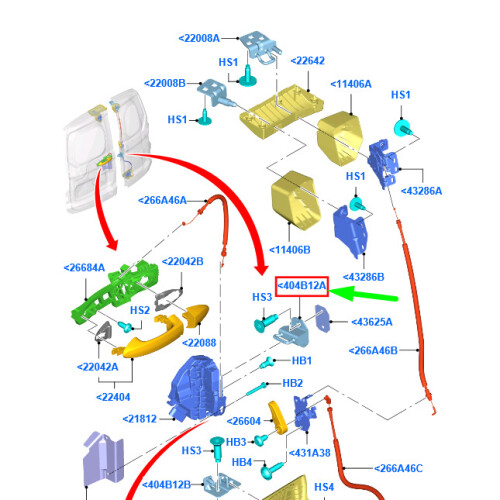 FORD TOURNEO COURIER Rear Loading Door Latch Striker 1773650 NEW ...