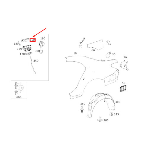 MERCEDES-BENZ S W222 Rear Paneling Fuel Tank Flap A2227570006 NEW ...