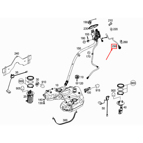 MERCEDES-BENZ GLE W166 Fuel Tank Venting Line A1664703464 NEW GENUINE ...