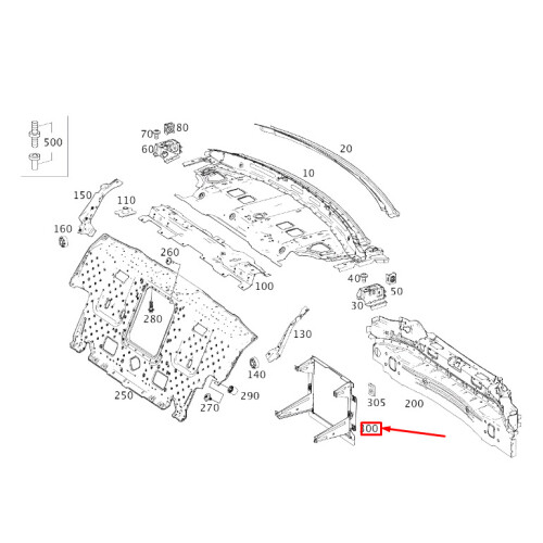 MERCEDES-BENZ S W222 Rear End Panel Bracket A2226420000 NEW GENUINE on ...