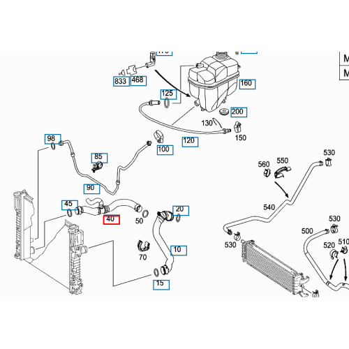 MERCEDES-BENZ E W211 Lower Coolant Radiator Hose AMG A2115018982 NEW ...