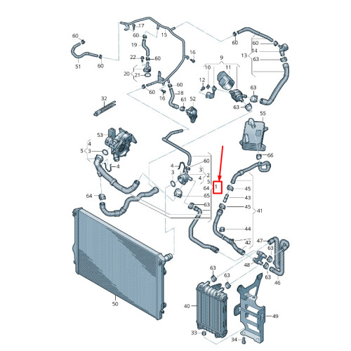 VW TIGUAN AD Coolant Hose With Quick Release Coupling 5QF122101CF NEW ...