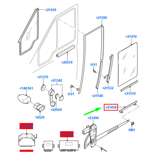 FORD TRANSIT MK3 Front Door Glass Channel 4694694 4C16-V21458-AB NEW ...