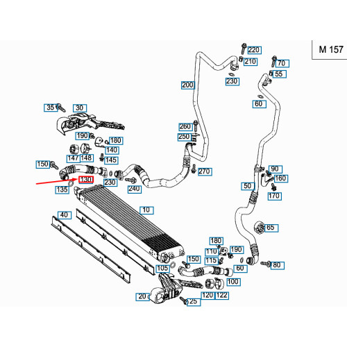 MERCEDES-BENZ GL X166 Gearbox Oil Cooler Line A1665004472 NEW GENUINE ...