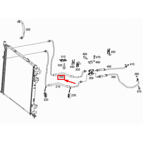 MERCEDES-BENZ GLE W166 Transmission Cooler Line A1665008772 NEW GENUINE ...