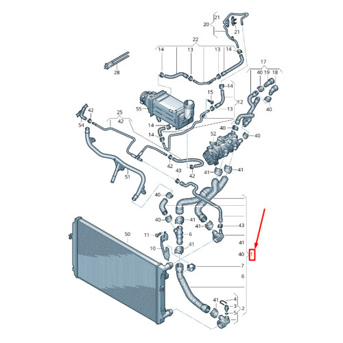 VW TIGUAN AD Coolant Hose With Quick Release Coupling 5QF121049K NEW ...