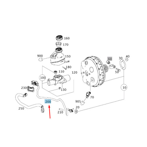 MB E W212 Brake Booster Partition Point Vacuum Line LHD A2124304429 NEW ...
