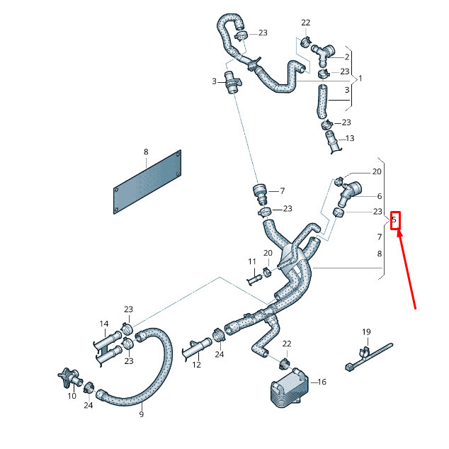 VW SHARAN 7N Coolant Hose With Quick Release Coupling 7N0121156E NEW ...