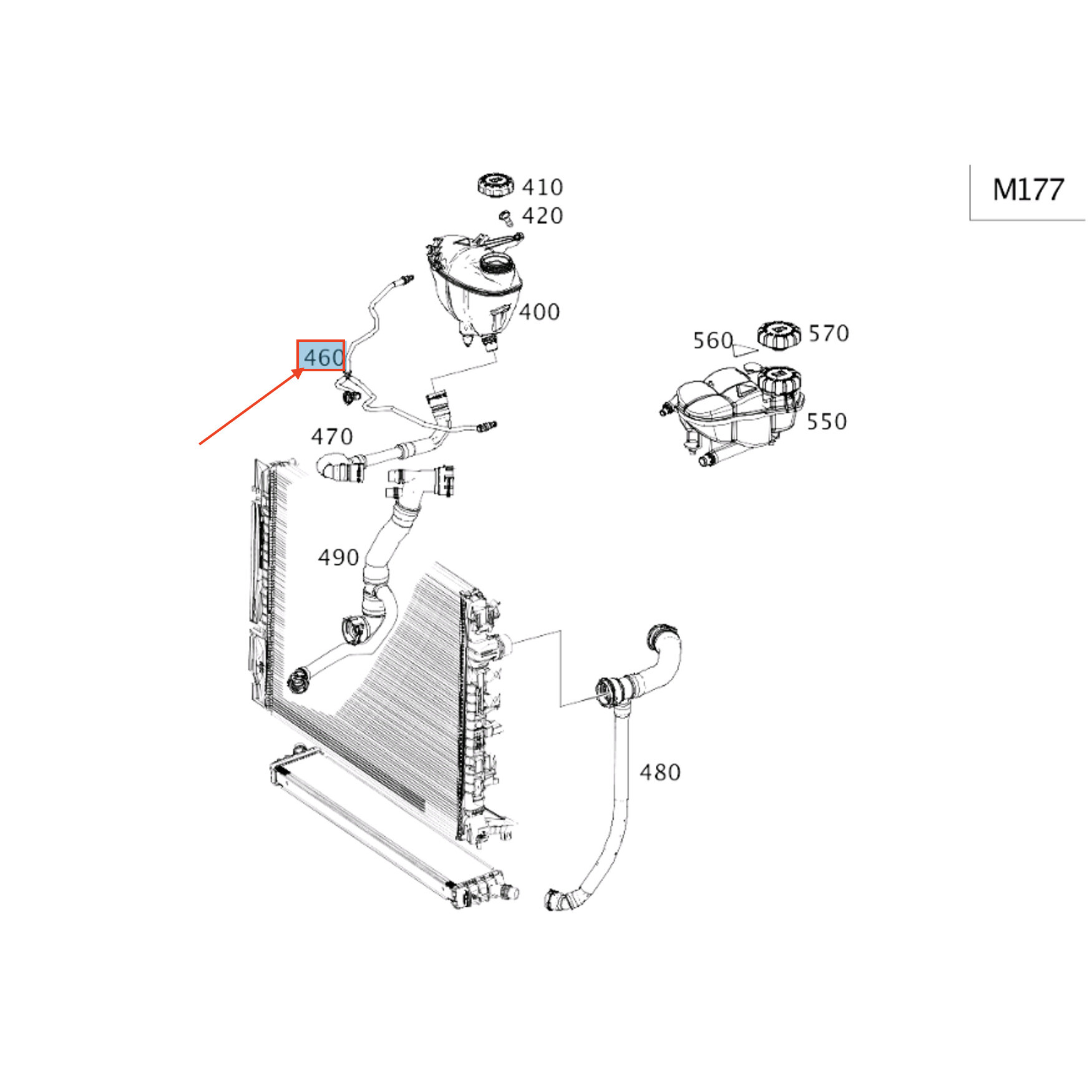 MB S W222 AMG Radiator Bleed Line A2225018201 NEW GENUINE on OnBuy