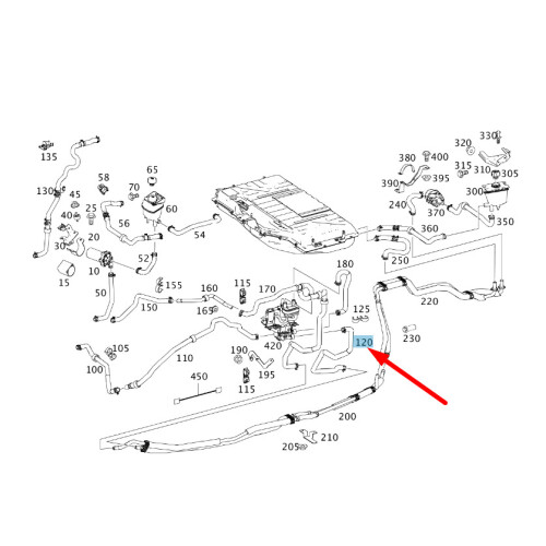 MERCEDES-BENZ ML W164 Engine Coolant Hose Pipe To Valve A1645007275 NEW ...
