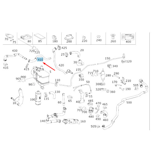 MB ML W164 Heat Exchanger To Heater Unit Hose LHD A1645003475 NEW ...