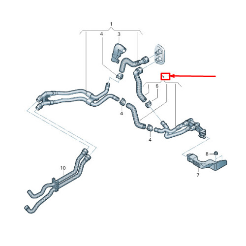 VW TIGUAN AD Engine Coolant Pipe 5Q0121070BC NEW GENUINE on OnBuy