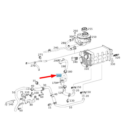 MERCEDES-BENZ ML W166 Return Coolant Line A1572000052 NEW GENUINE on OnBuy