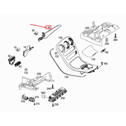 MERCEDES-BENZ GLC X253 Left Dashboard Trim Strip A2536809500 NEW ...