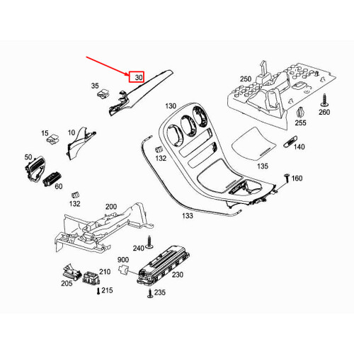MERCEDES-BENZ GLC X253 Left Dashboard Trim Strip RHD A2536809700 NEW ...