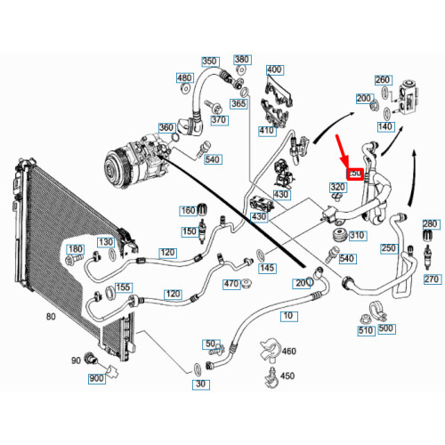 Mercedes-Benz C W204 Refrigerant Line Rhd A2048302416 New Genuine on OnBuy