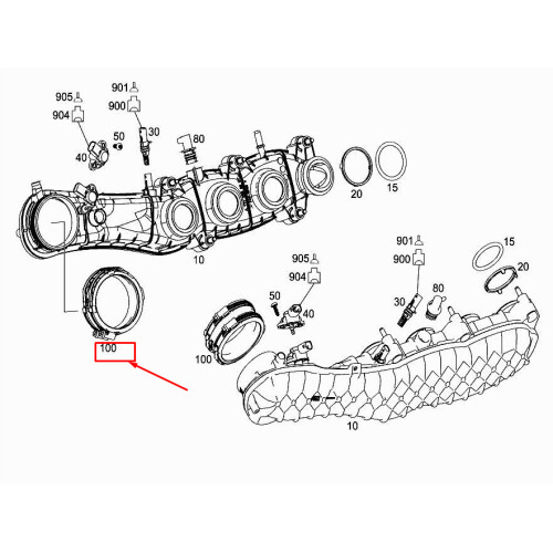 MERCEDES-BENZ S W222 Intercooler Charge Air Hose A1770900282 NEW ...