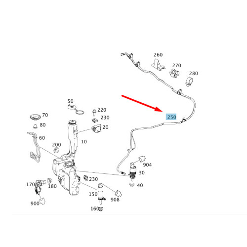 MERCEDES-BENZ C W204 Washer System Hose With Nozzle RHD A2048601892 NEW ...