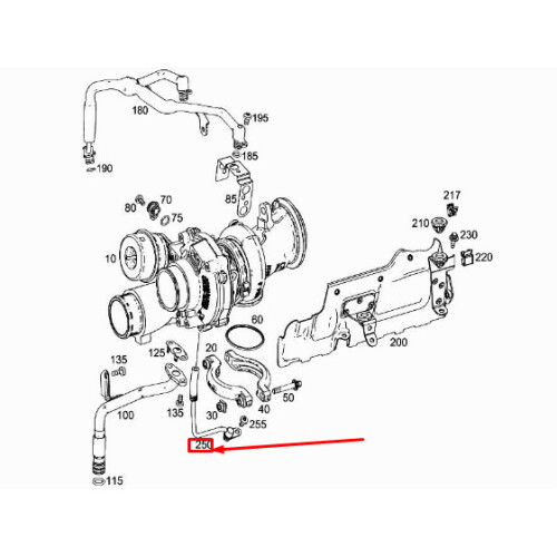 MERCEDES-BENZ C W205 Left Turbocharger Vent Line A1772031017 NEW ...