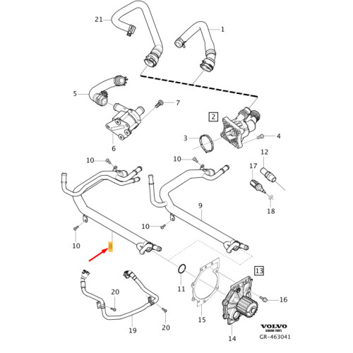VOLVO XC90 MK2 Coolant Inlet Pipe 31368429 NEW GENUINE on OnBuy