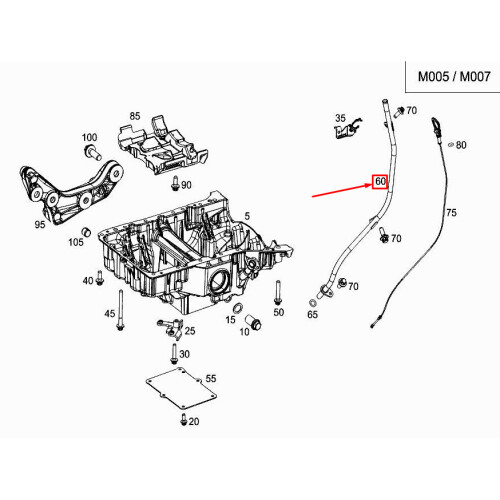 MERCEDES-BENZ GLC X253 Engine Oil Dipstick Tube A6510106616 NEW GENUINE ...