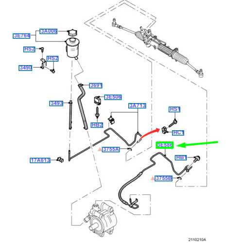 FORD TRANSIT MK3 Power Steering Hose RHD 1764044 8C11-3E586-FE NEW ...