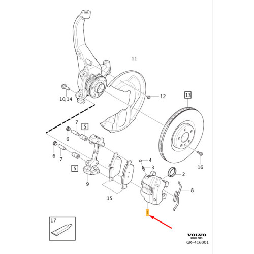 VOLVO XC60 MK2 Front Right Brake Caliper 36011371 NEW GENUINE on OnBuy