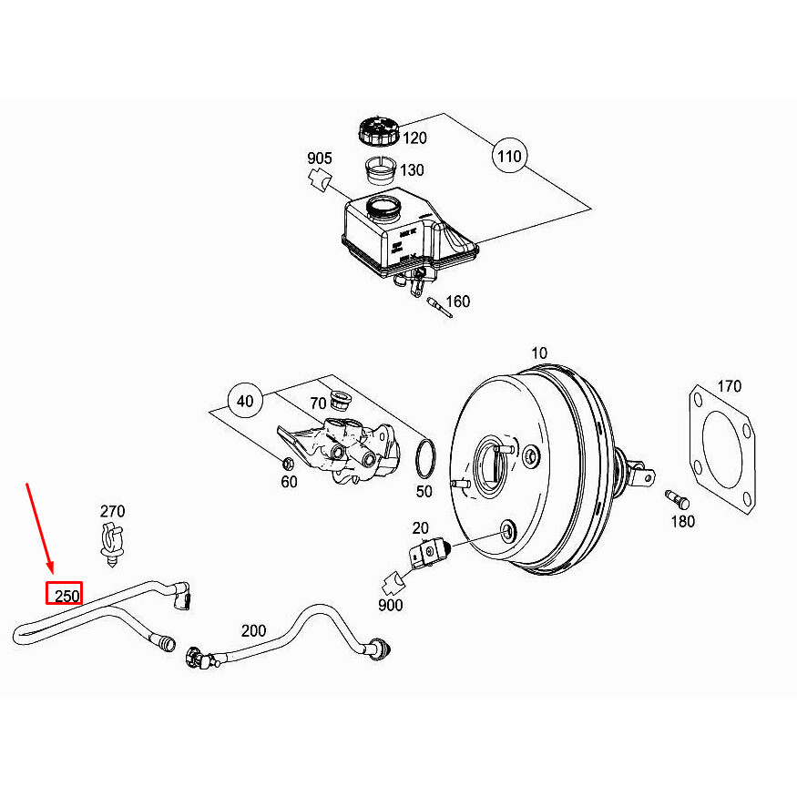 MERCEDES-BENZ GLE W166 Engine Vacuum Line A1664301929 NEW GENUINE on OnBuy