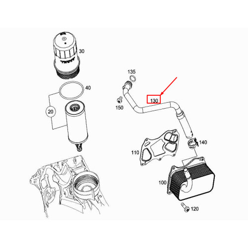 MERCEDES-BENZ C W204 Engine Oil Cooler Coolant Line A2762000100 NEW ...